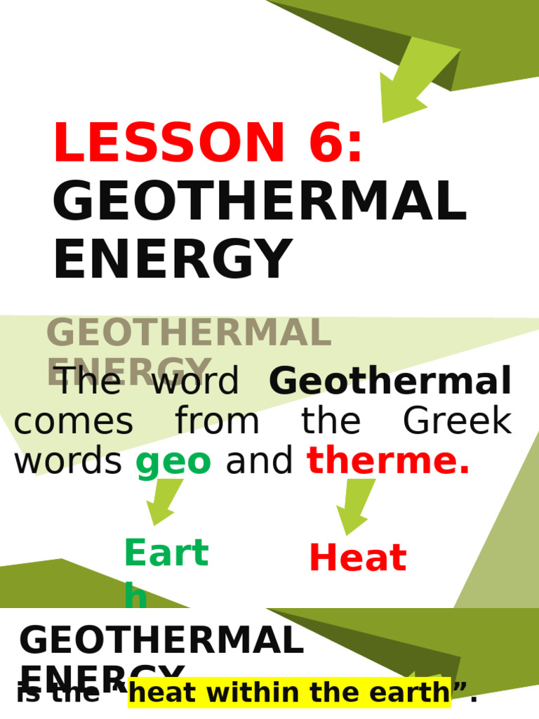 Lesson 6 Geothermal Energy | PDF | Geothermal Energy | Power Station