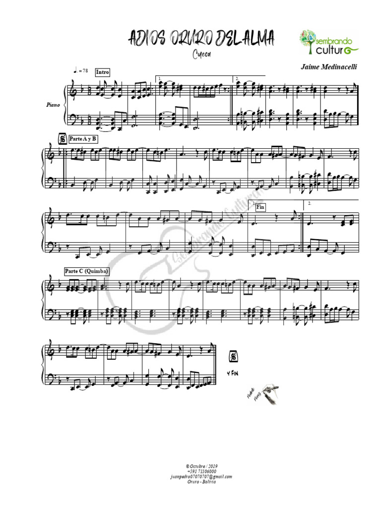 Adios Oruro Del Alma | PDF