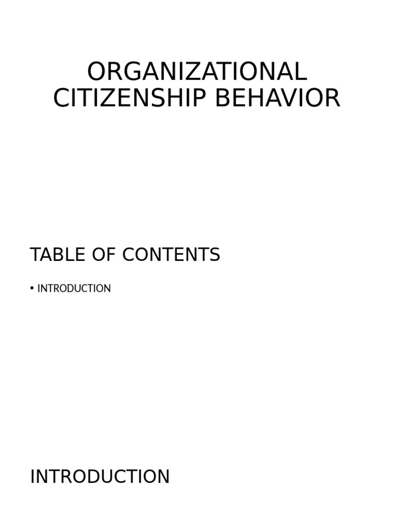 Organizational Citizenship Behavior | PDF
