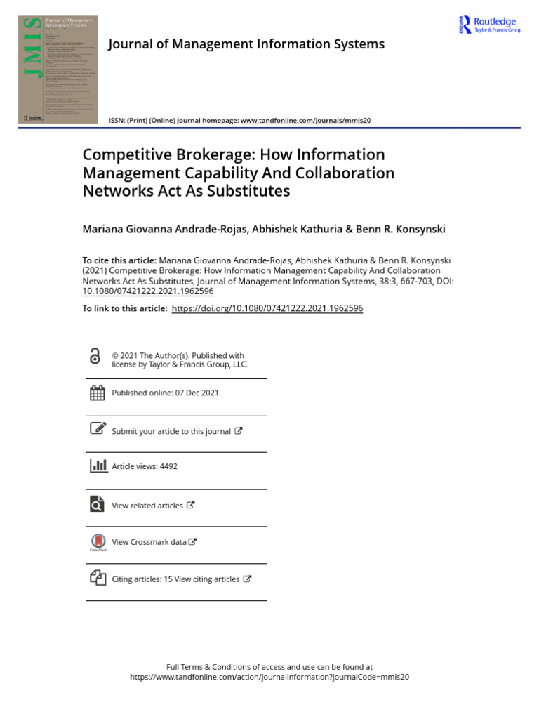 Competitive Brokerage How Information Management Capability and ...