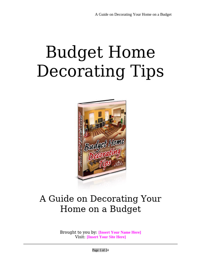 Budget Home Decorating Guide | PDF | Interior Design | Bathroom