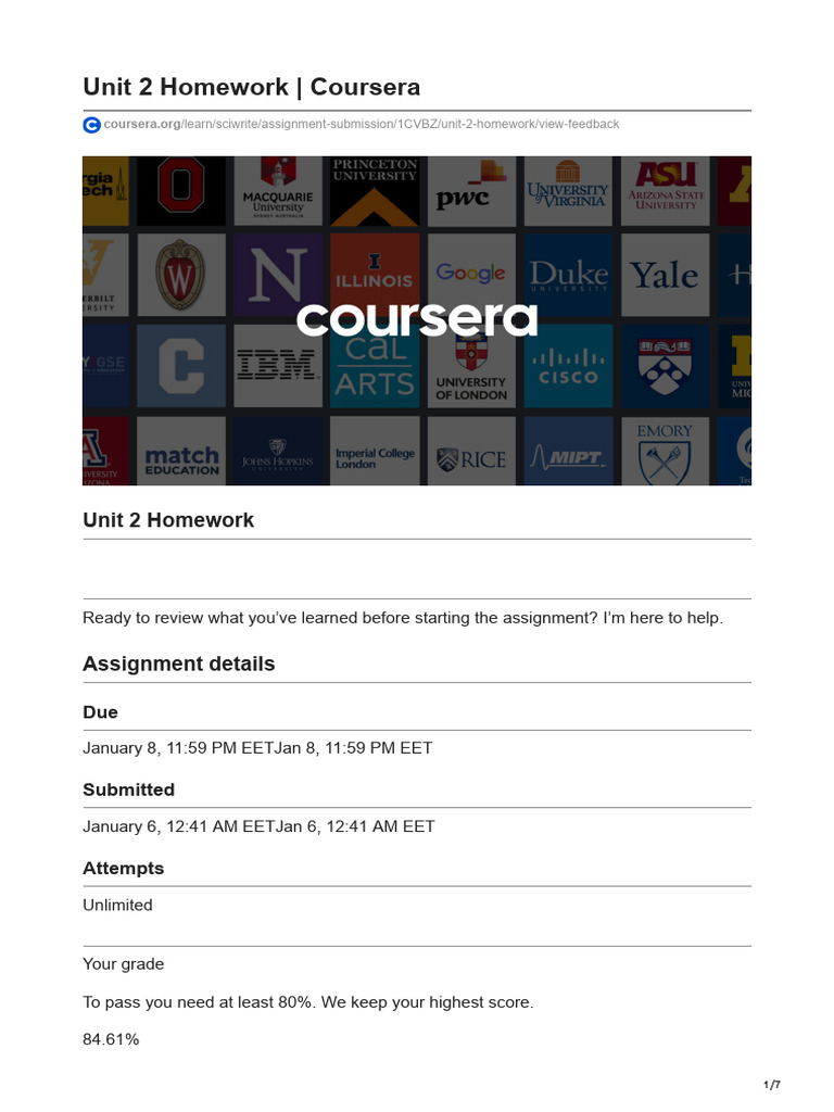 coursera.org-Unit 2 Homework Coursera | PDF | Prosthesis | Chromatography