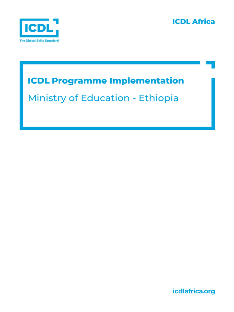 ICDL Proposal - MoE - Ethiopia | PDF