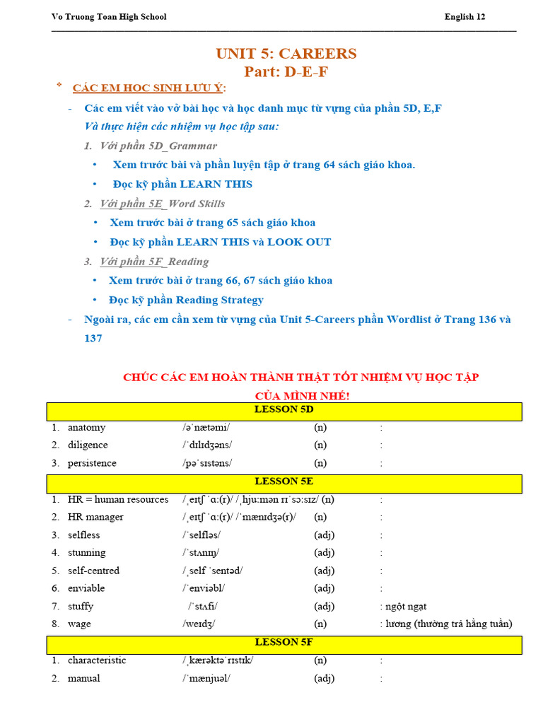 W2_ UNIT 5 D-E-F | PDF