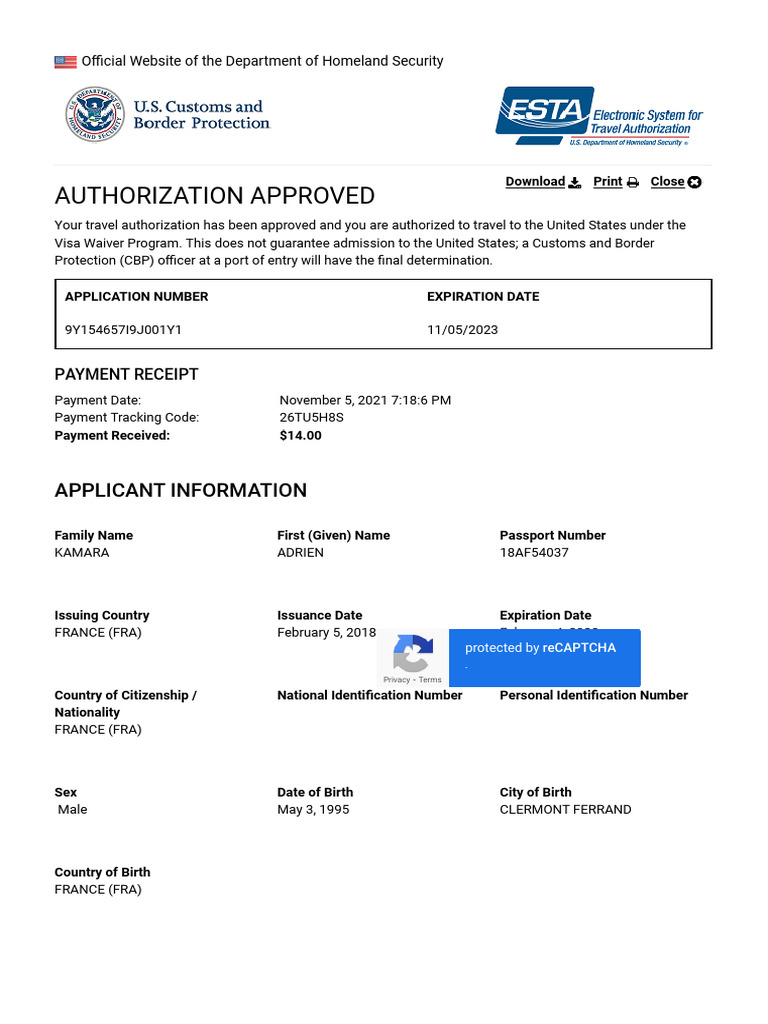 Official ESTA Application Website, U.S. Customs and Border Protection ...