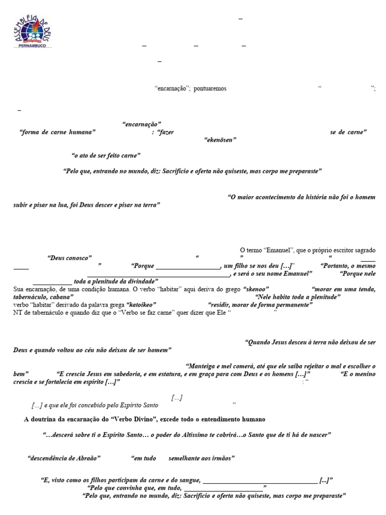 A Encarnação do Verbo e Seu Significado | PDF | Encarnação | Jesus