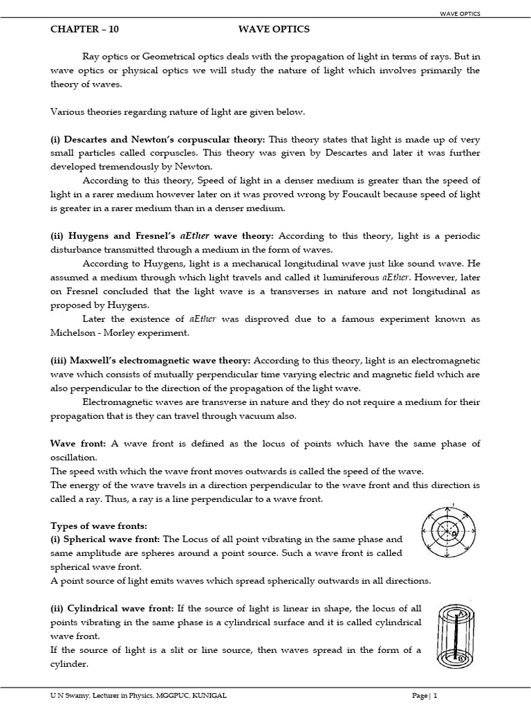 physics-wave optics | PDF | Angular Resolution | Diffraction