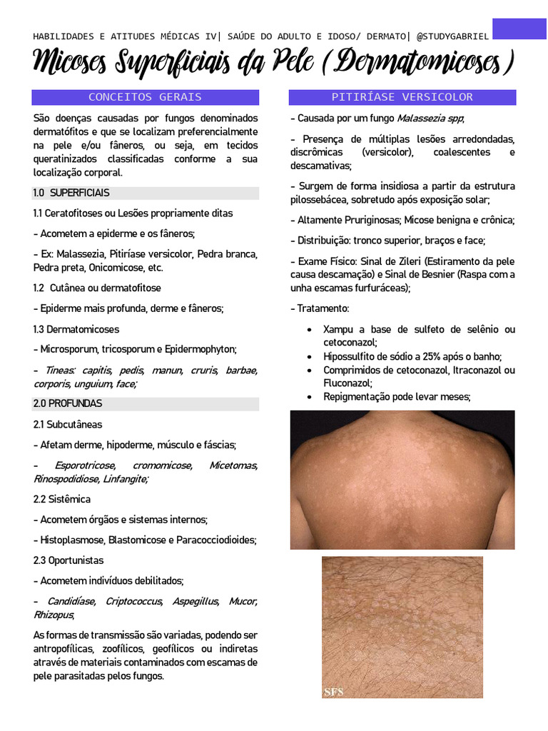 AULA 3- HAM IV- MICOSES SUPERFICIAIS DA PELE | PDF | Candidíase | Unha