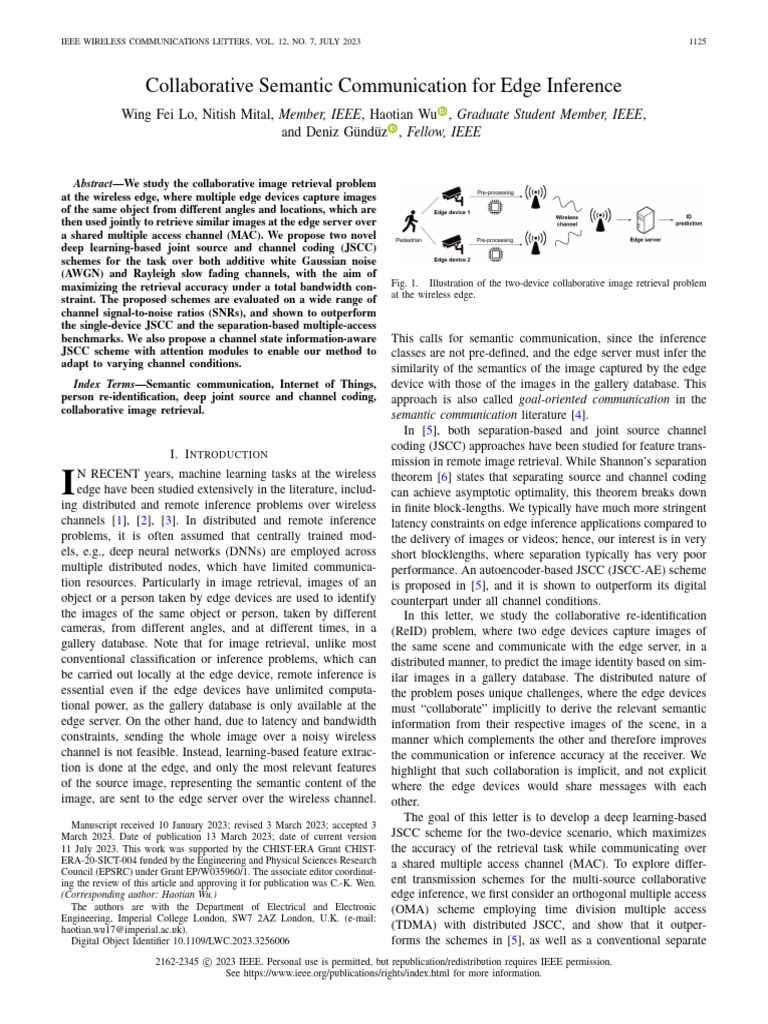 Collaborative Semantic Communication For Edge Inference | PDF | Signal ...