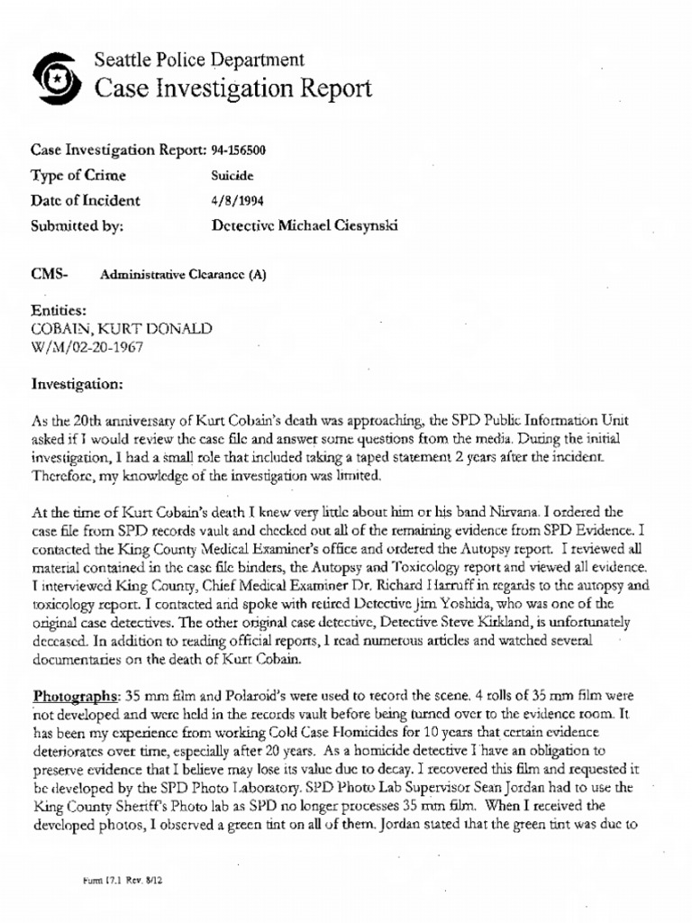 Follow Up Report Photos Text | PDF | Detective | Autopsy