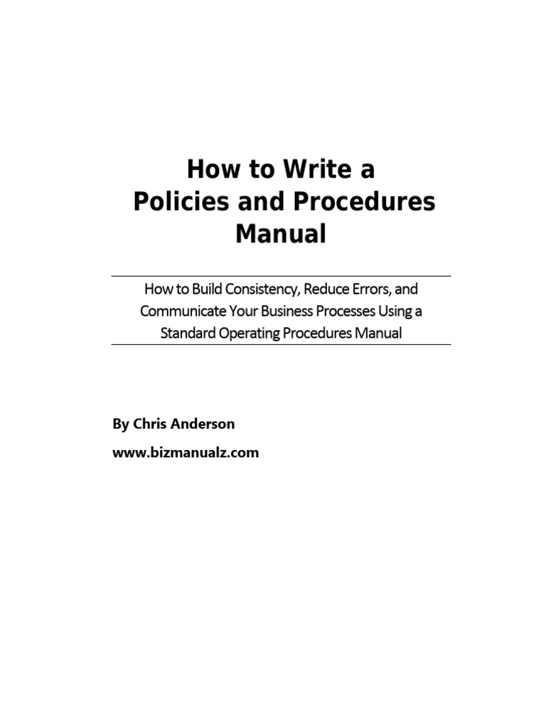 Write Effective Policies & Procedures | PDF | Microsoft Word | Policy