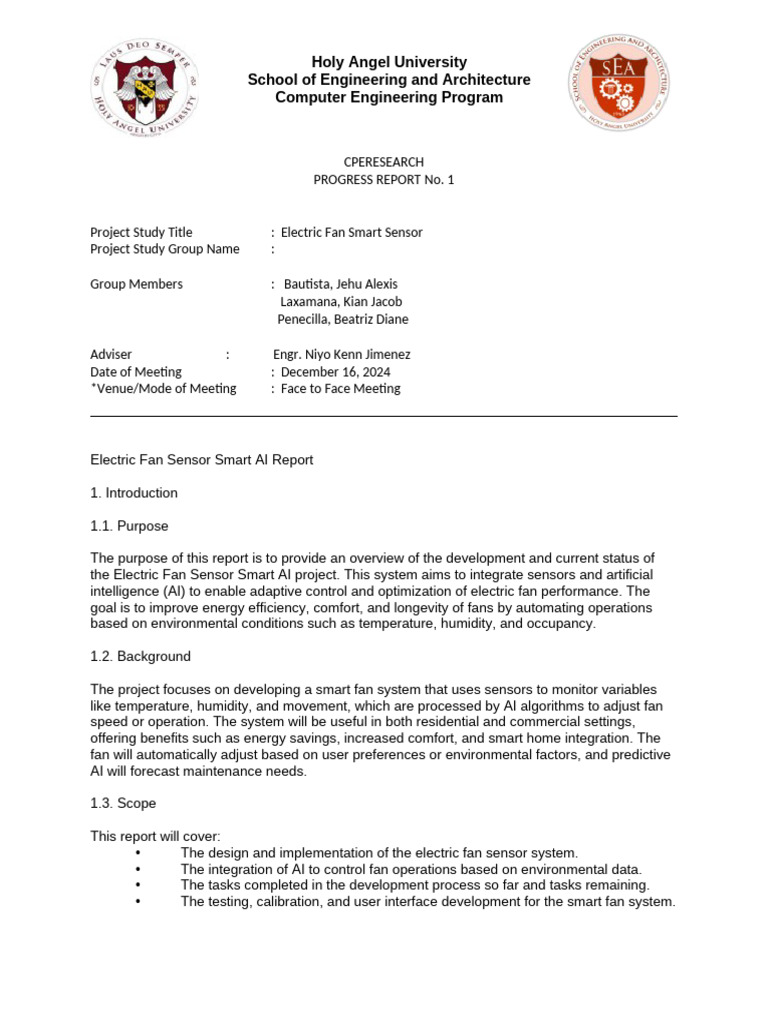 Progress Report Template For CPERESEARCH 2 | PDF | Artificial ...