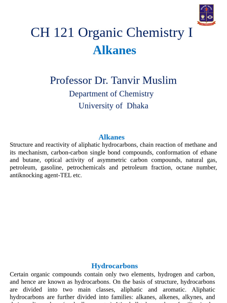 CH 121 Alkanes HD | PDF | Alkane | Petroleum
