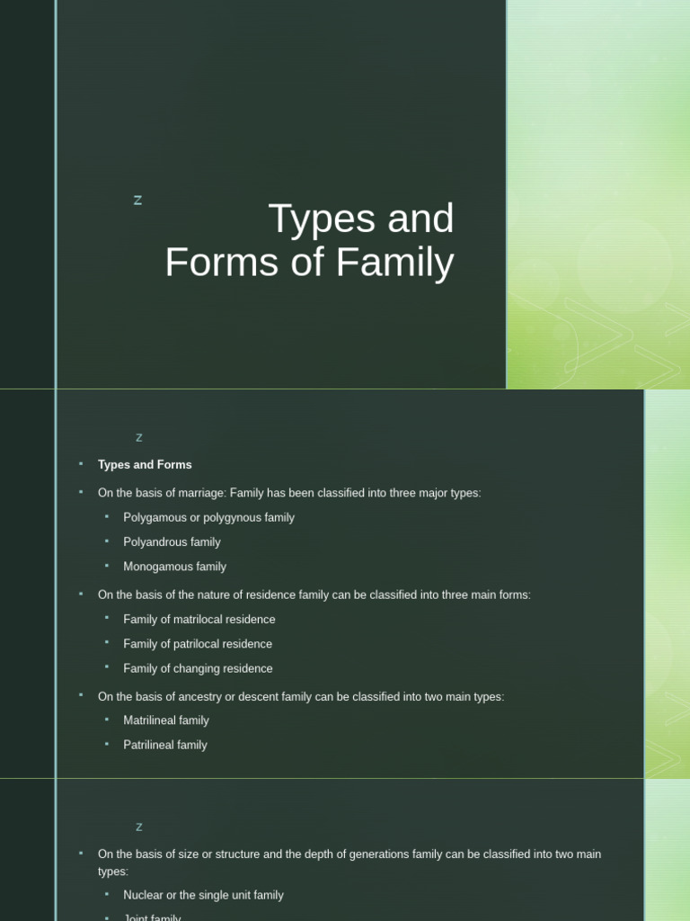 Types and Forms of Family Structures | PDF | Family | Marriage