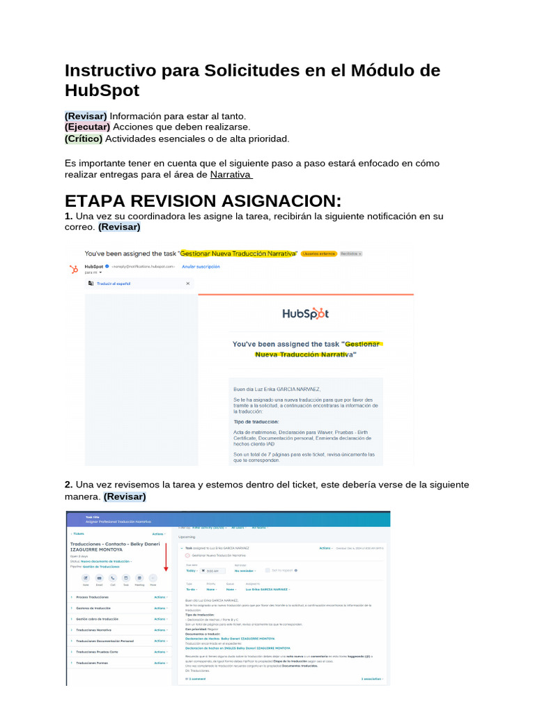 Instructivo Para Solicitudes en El Modulo de HubSpot NARRATIVA | PDF | Traducciones