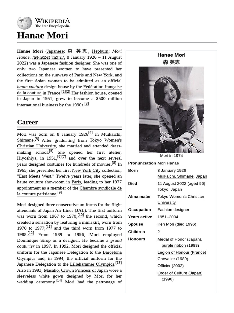 Hanae_Mori | PDF | Clothing | Fashion Design