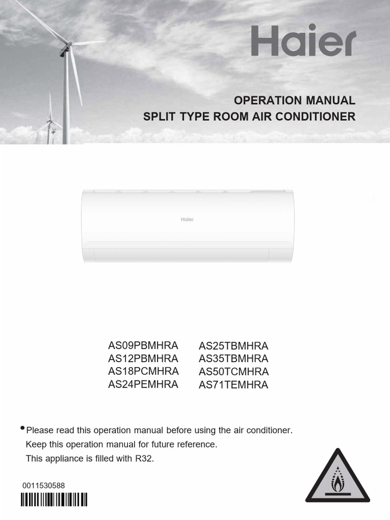 Haier Split Air Conditioner Manual | PDF | Air Conditioning | Humidity