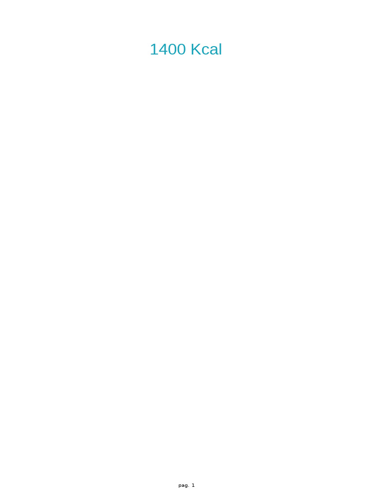 Plan Alimentar 1400 Kcal | PDF