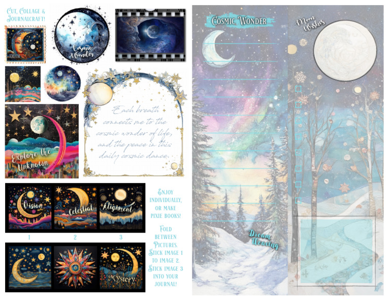 Cosmic Wonder Collage Bookmark | PDF