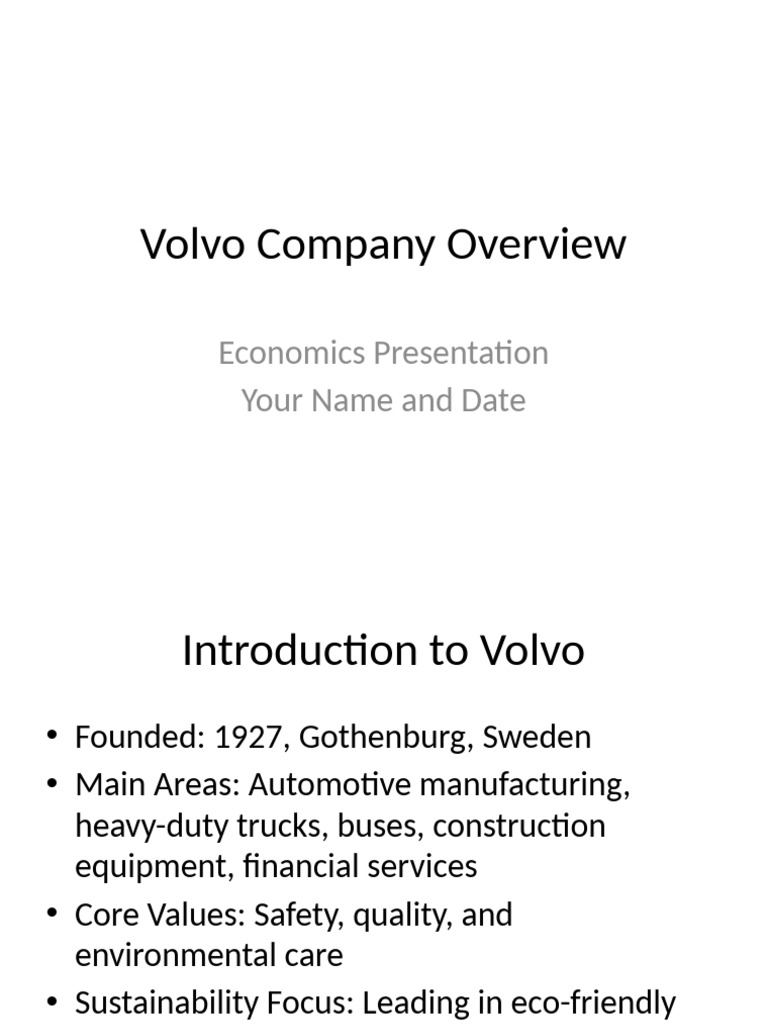 Volvo Company Overview and Values | PDF | Electric Vehicle | Car