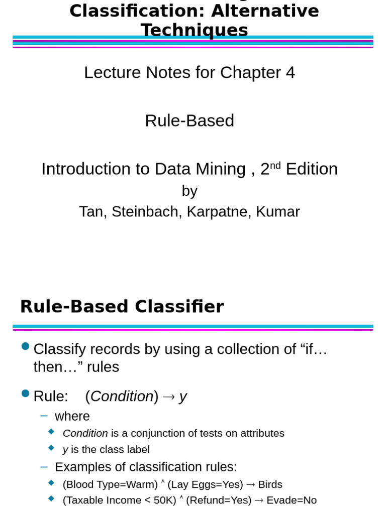 CH 4 - Classification Rule - Based Global Edition Edited Oct 17, 2024 ...