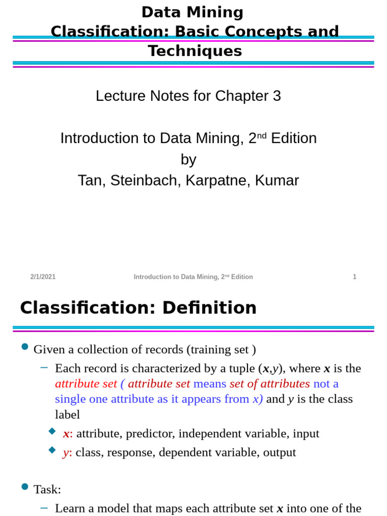 05 Chap3 - Basic - Classification Edited On Oct 10, 2023 | PDF | Statistical Classification ...