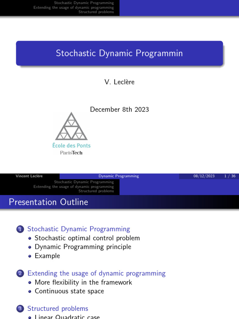 MPRO-4 | PDF | Dynamic Programming | Optimal Control
