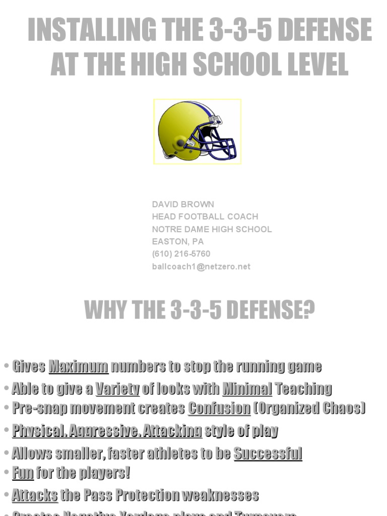 Installing The 3-3-5 Defense at The High School Level | PDF | National ...