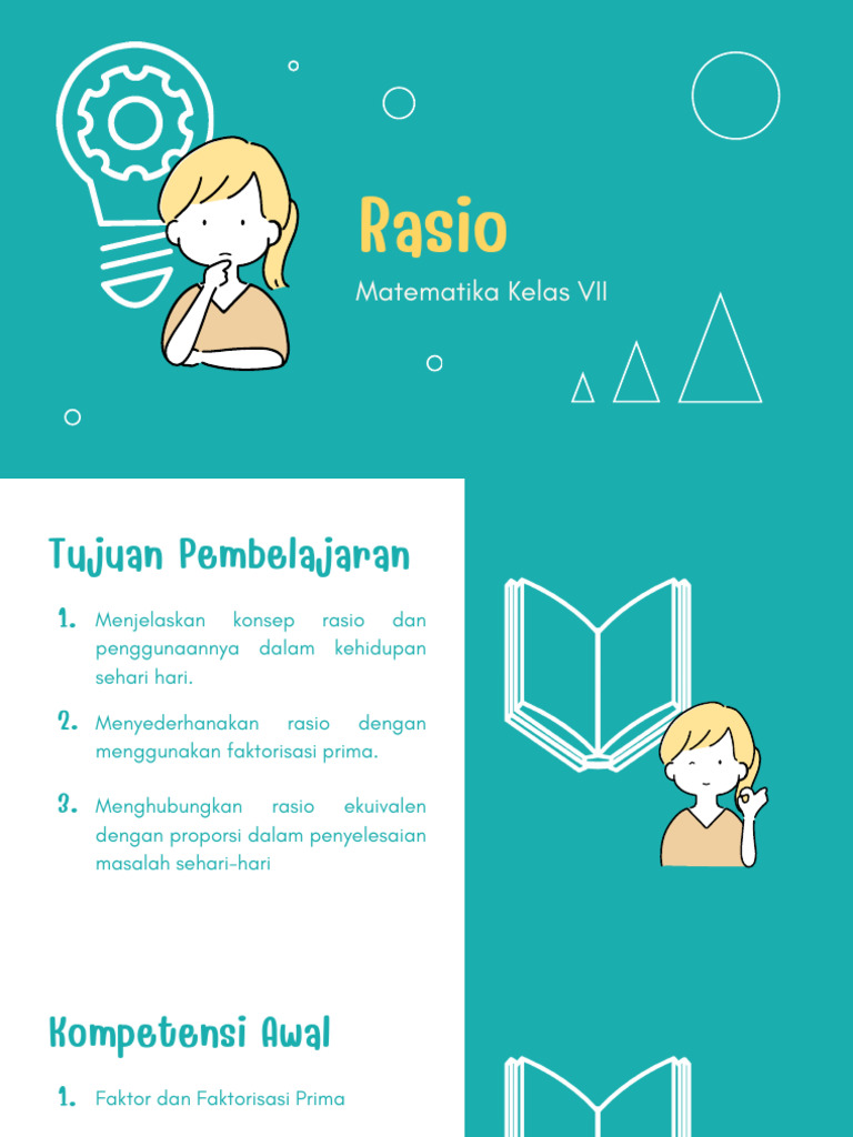 Presentasi Matematika Rasio Perbandingan dalam Biru Kuning Ilustratif | PDF