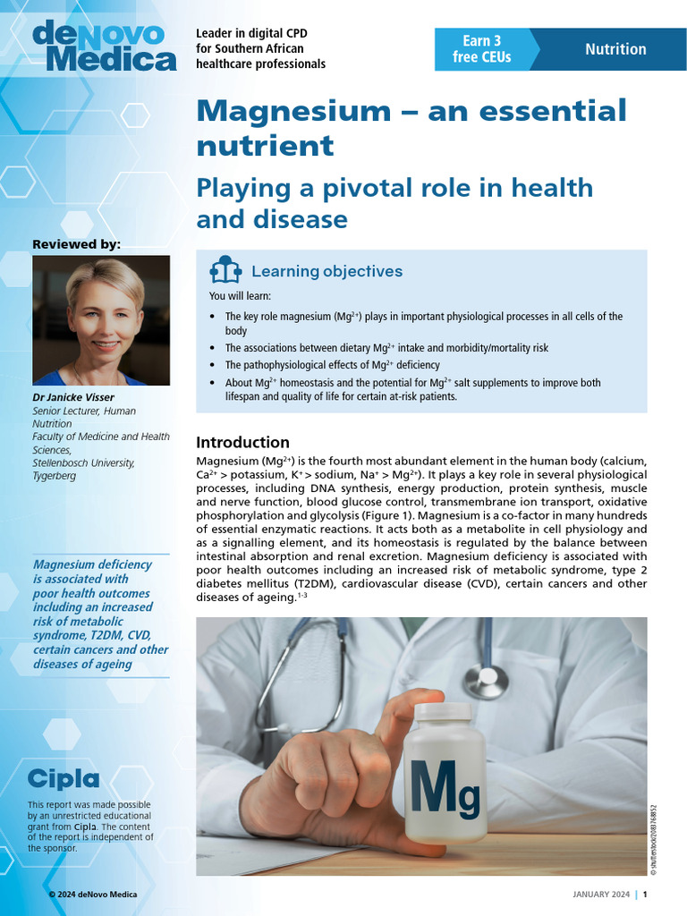 Magnesium Article An Essential Nutrient - Online Final | PDF ...