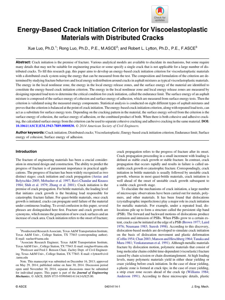 Luo Et Al 2014 Energy Based Crack Initiation Criterion For ...