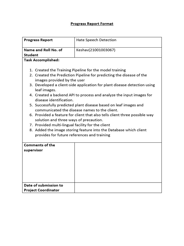 First Progress Project Keshav | PDF