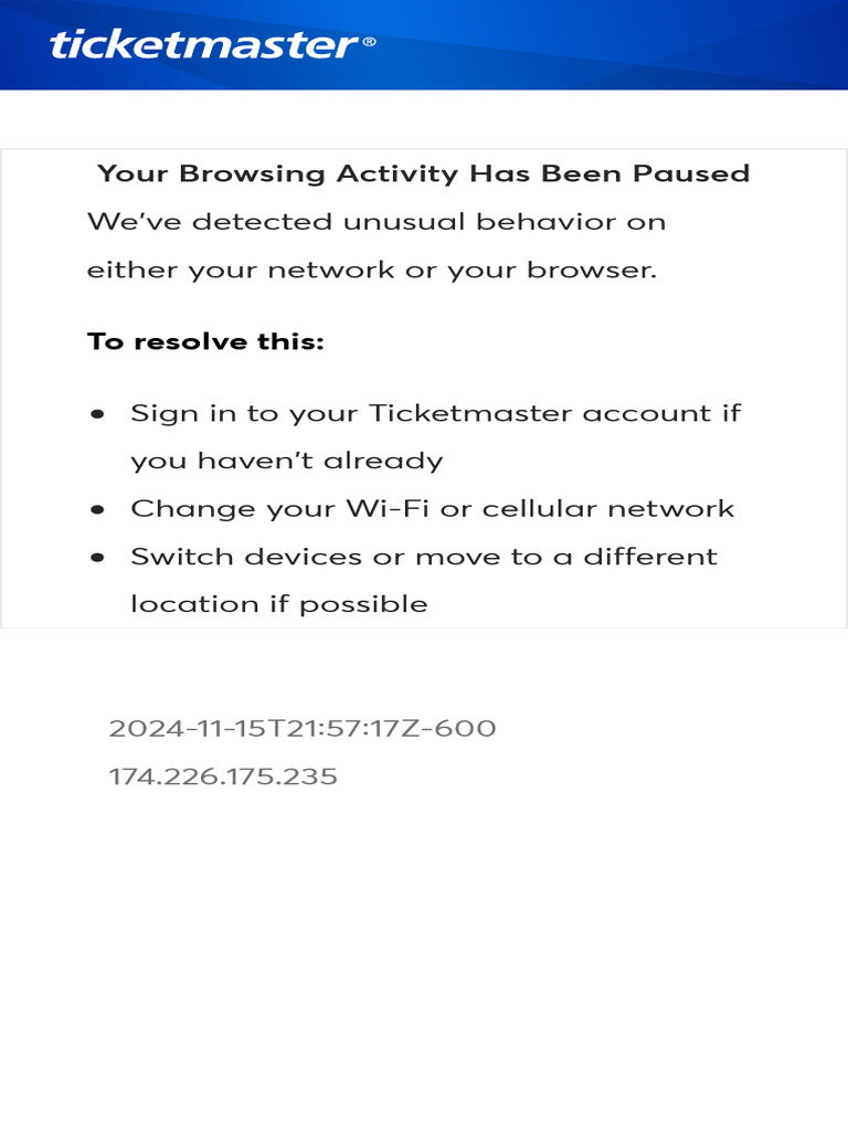 Ticketmaster Sign In | PDF