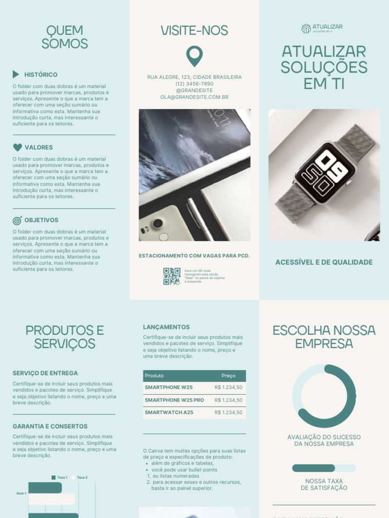 Folder Corporativo Tecnologia e Gaming Delicado Suavizado Verde-Azulado ...