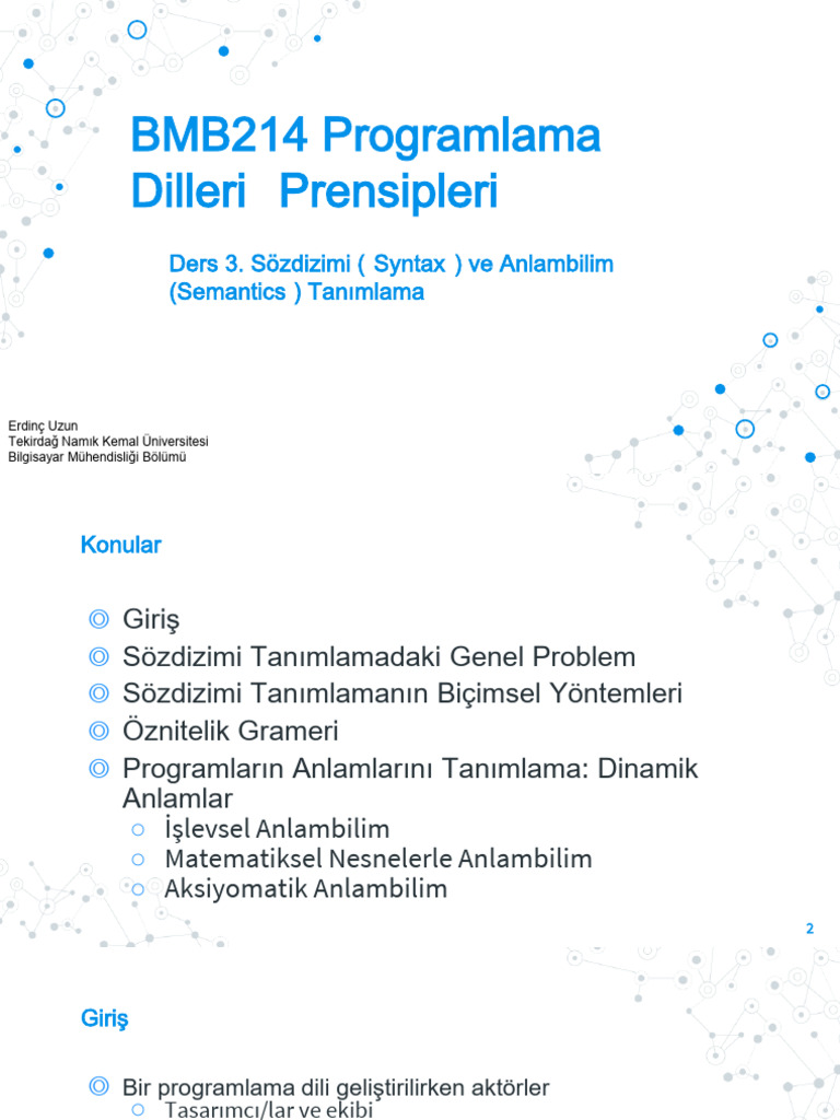 Programlama Dili KavramlarıDers03 | PDF