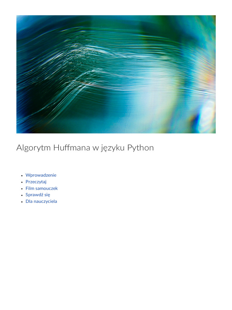 Algorytm Huffmana w Jezyku Python (2) | PDF