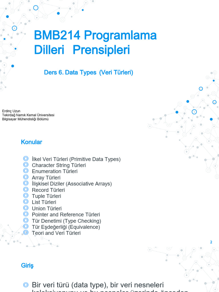 Programlama Dili KavramlarıDers06 | PDF