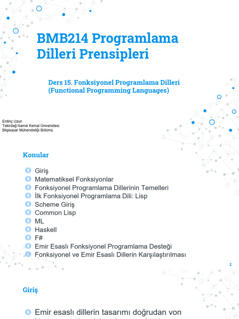 Programlama Dili KavramlarıDers15 | PDF