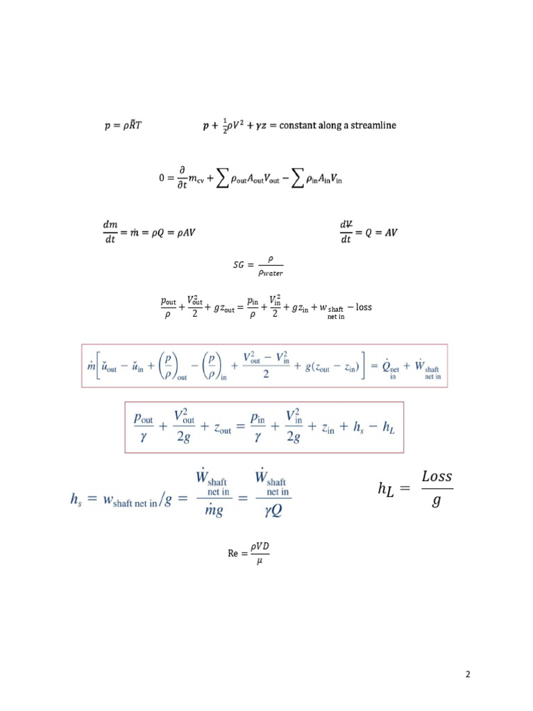 Exam 3_Equation Sheet | PDF