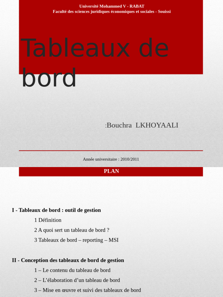 Tableau de Bord | PDF | Budget | Informatique