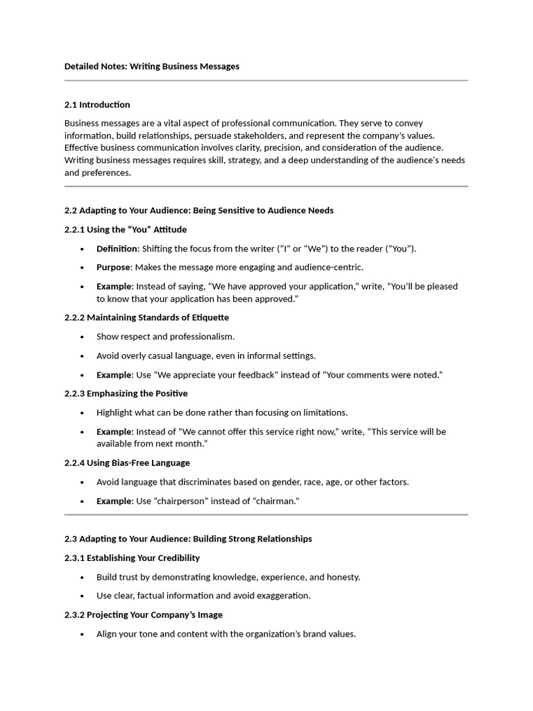 Unit 2 Business Communication Writing Business Messages | PDF | Jargon ...