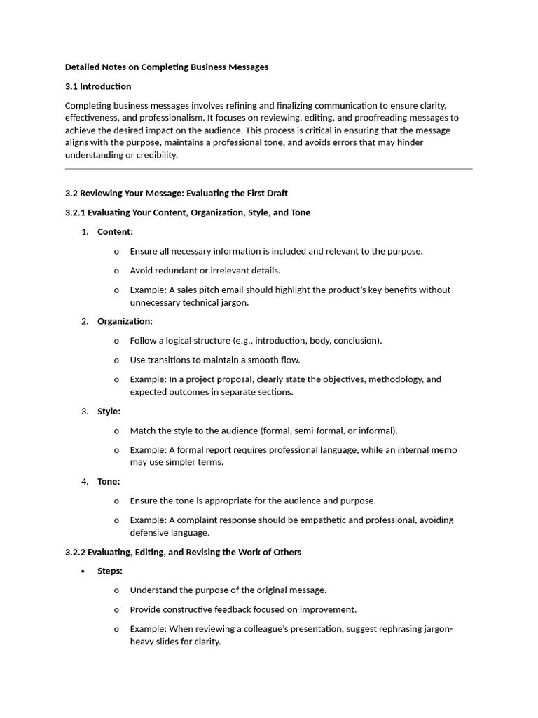 Unit 3 Completing Business Messages | PDF | Editing | Proofreading