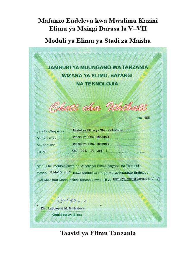 Stadi Za Maisha | PDF