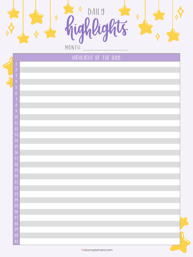 Daily Highlights Printable | PDF