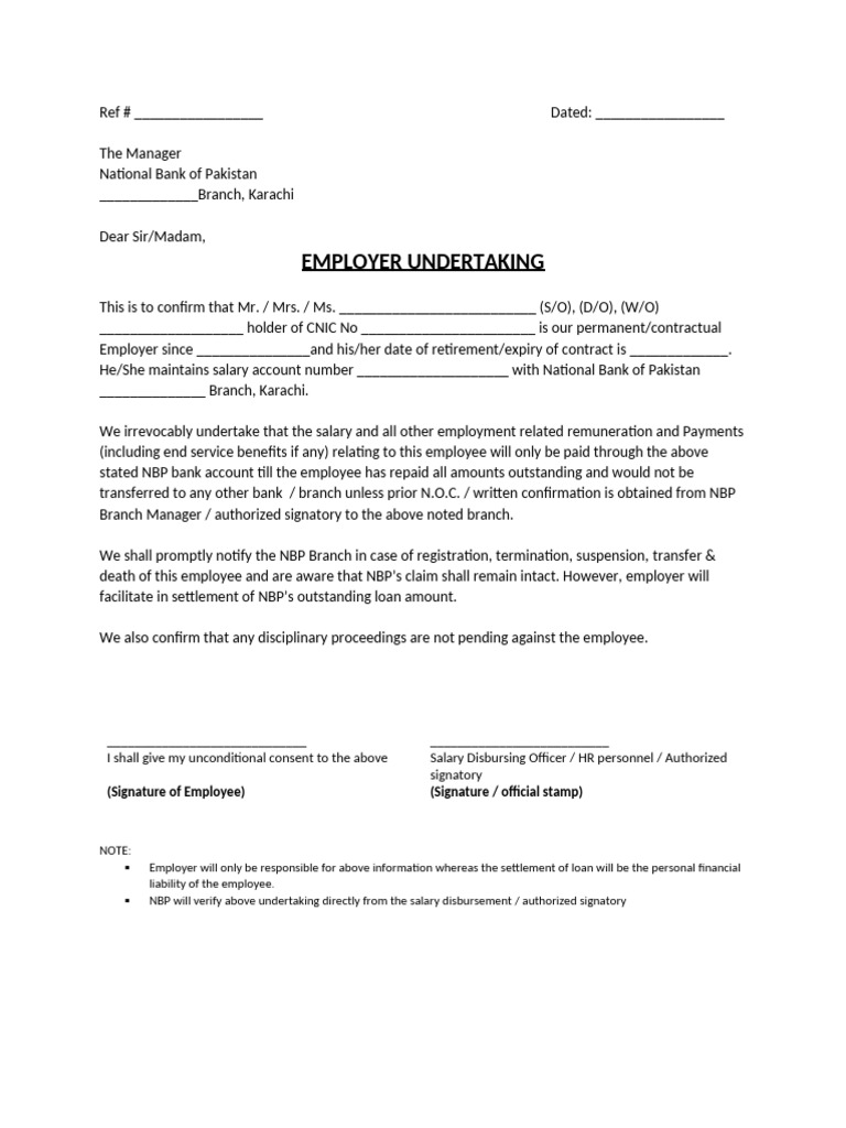 Employer_Undertaking | PDF