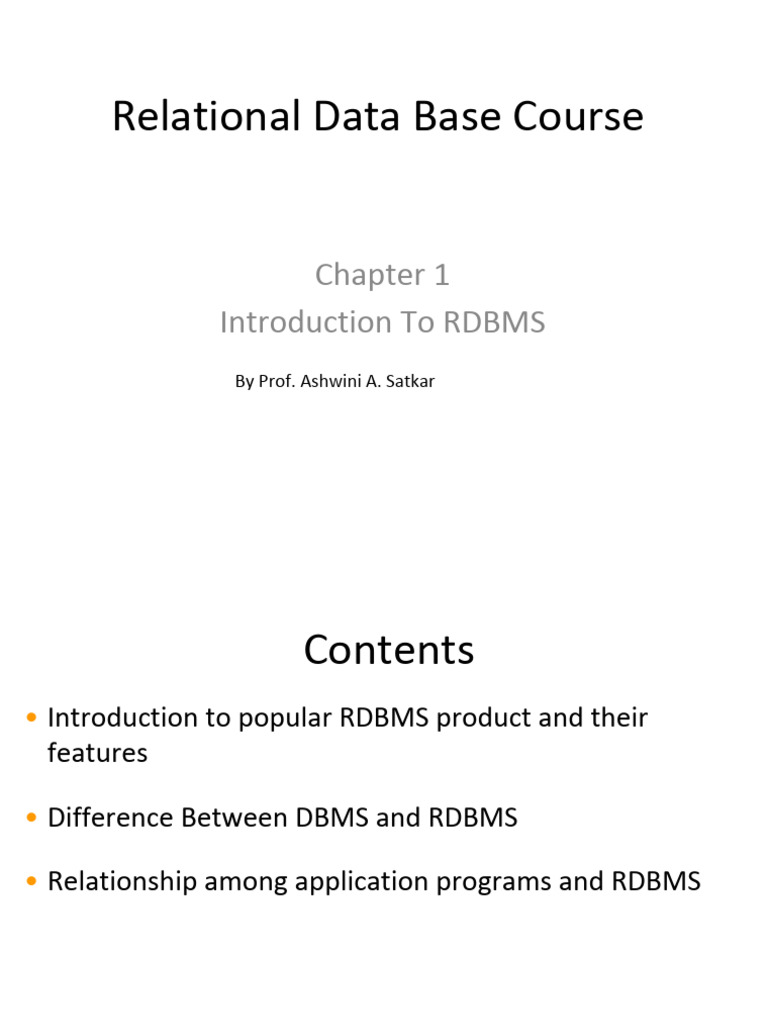 chapter 1 | PDF | Databases | Relational Database