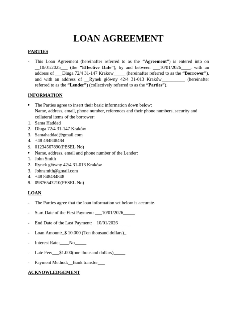 Loan Agreement Template Signaturely | PDF | Loans | Interest