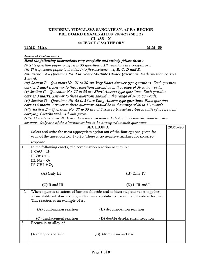 QP SET 2 | PDF | Chemical Compounds | Chemical Reactions QP SET 2 | PDF | Chemical Compounds | Chemical Reactions
