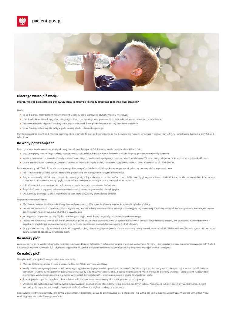 Dlaczego warto pic wode | PDF