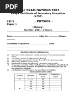 Pre-Mock Physics PP1 QS 2025 | PDF | Gases | Physical Phenomena
